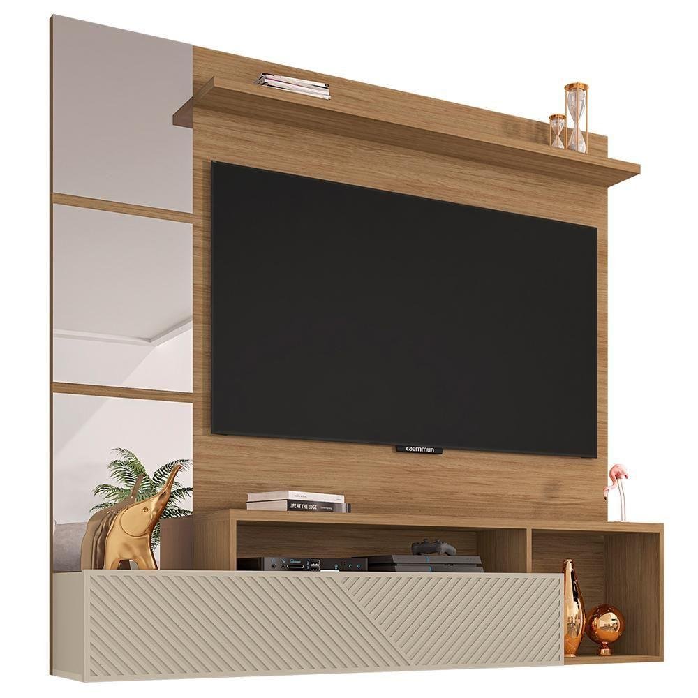 Painel Bancada Para Tv Até 65 Polegadas Marrom Inbox Caemmun ...