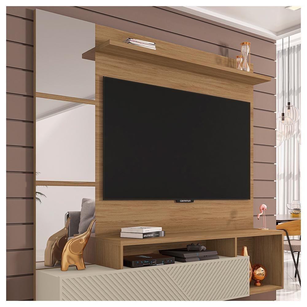 Painel Bancada Para Tv Até 65 Polegadas Marrom Inbox Caemmun ...