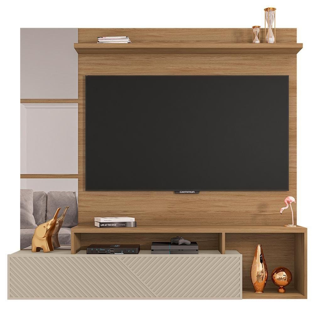Painel Bancada Para Tv Até 65 Polegadas Marrom Inbox Caemmun ...