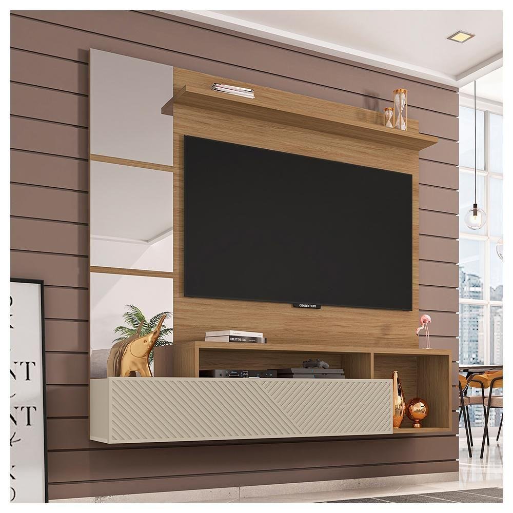 Painel Bancada Para Tv Até 65 Polegadas Marrom Inbox Caemmun ...