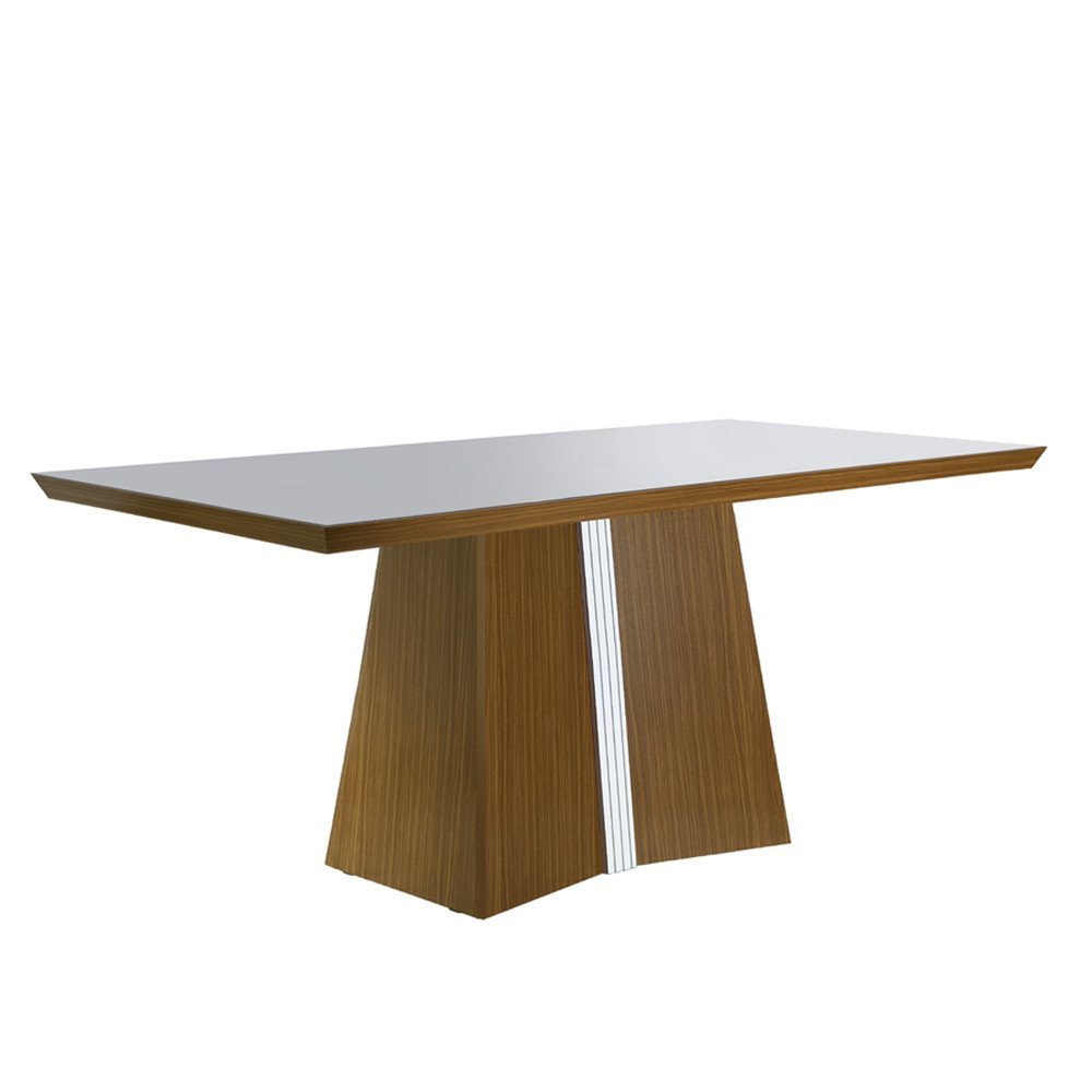 Mesa de Jantar Retangular Tampo MDF e Vidro 160cm Dallas | MadeiraMadeira
