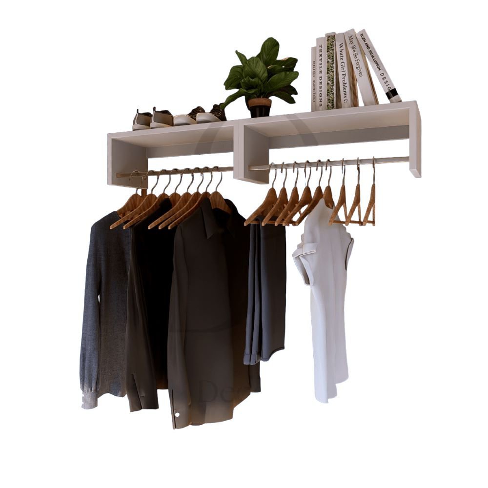 Kit 2 Expositor Para Roupas MUEBLES DESIGN Cabideiro multiuso aéreo ...