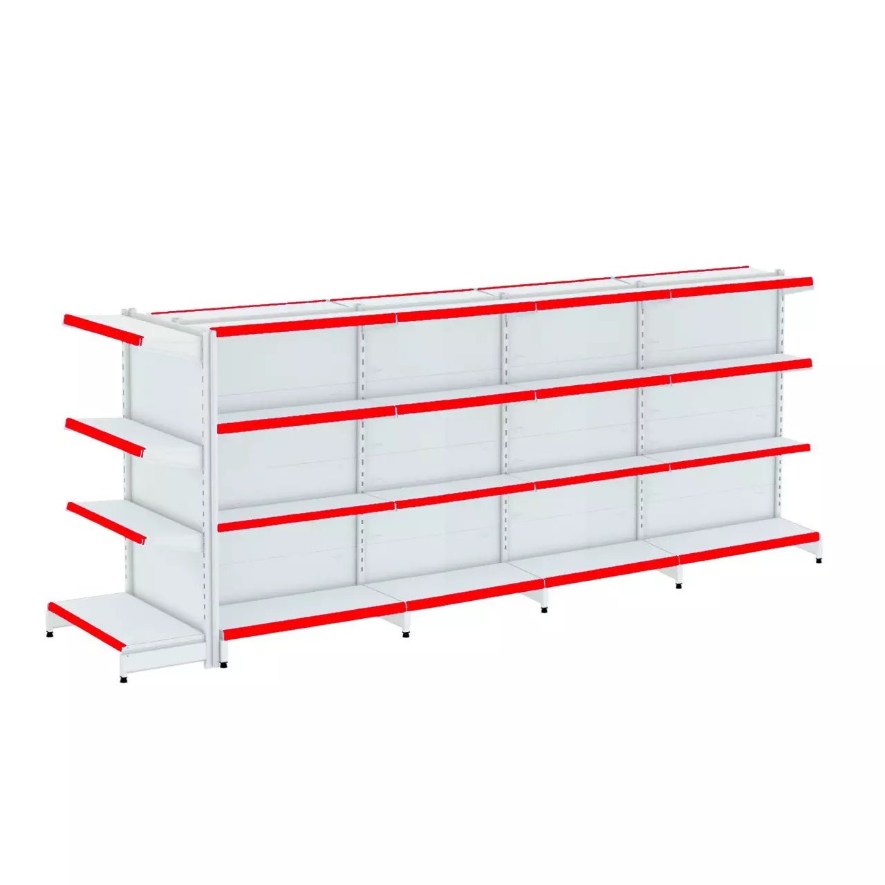 Gondola Centro 137 Fit Ate 4 Metros 1 Ponta Branco 36b Pe Vermelho ...