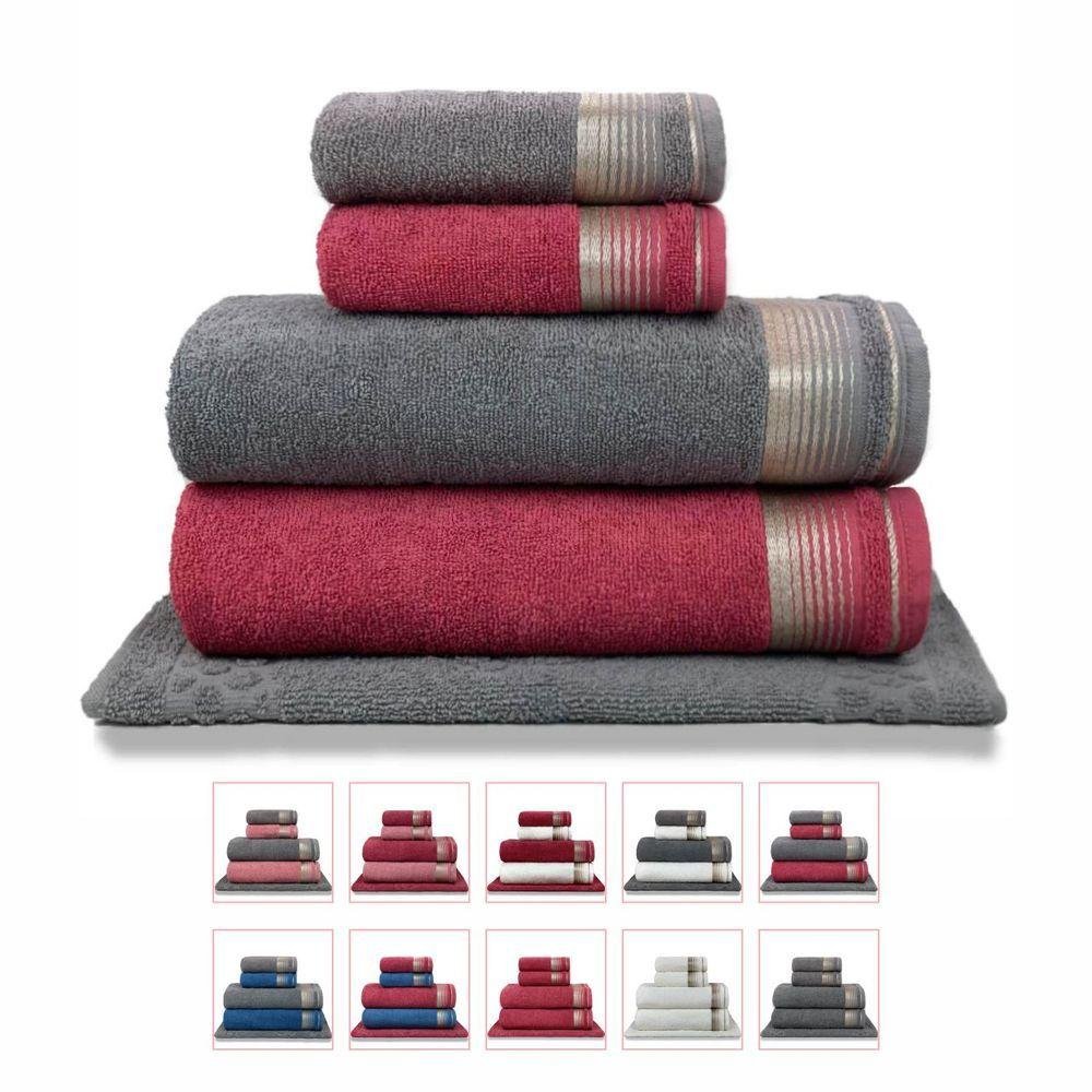 Jogo de Toalhas Gigante 5 Peças 380g-m2 100% Algodão Sublime - Gris ...