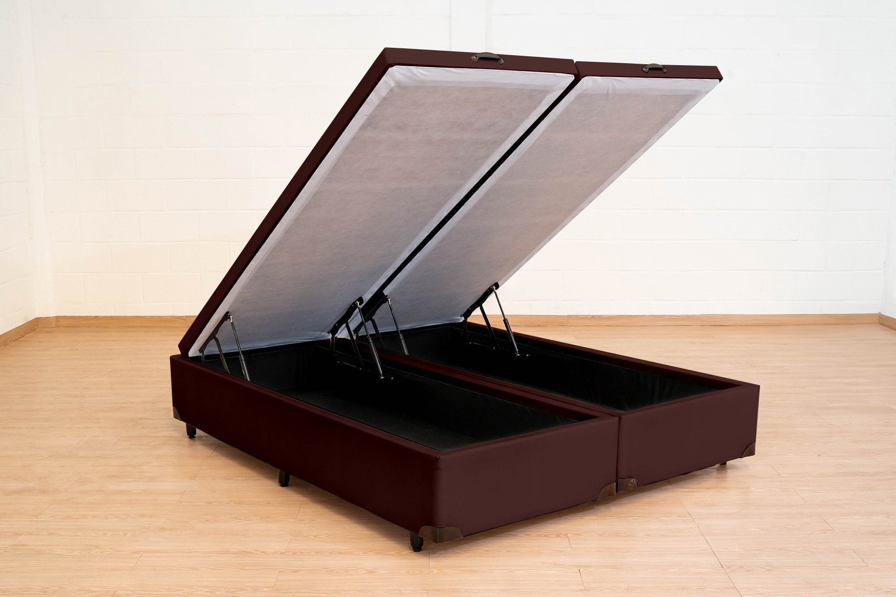 Cama Baú Queen Size Bipartida Serenelife - Corano Marrom | MadeiraMadeira