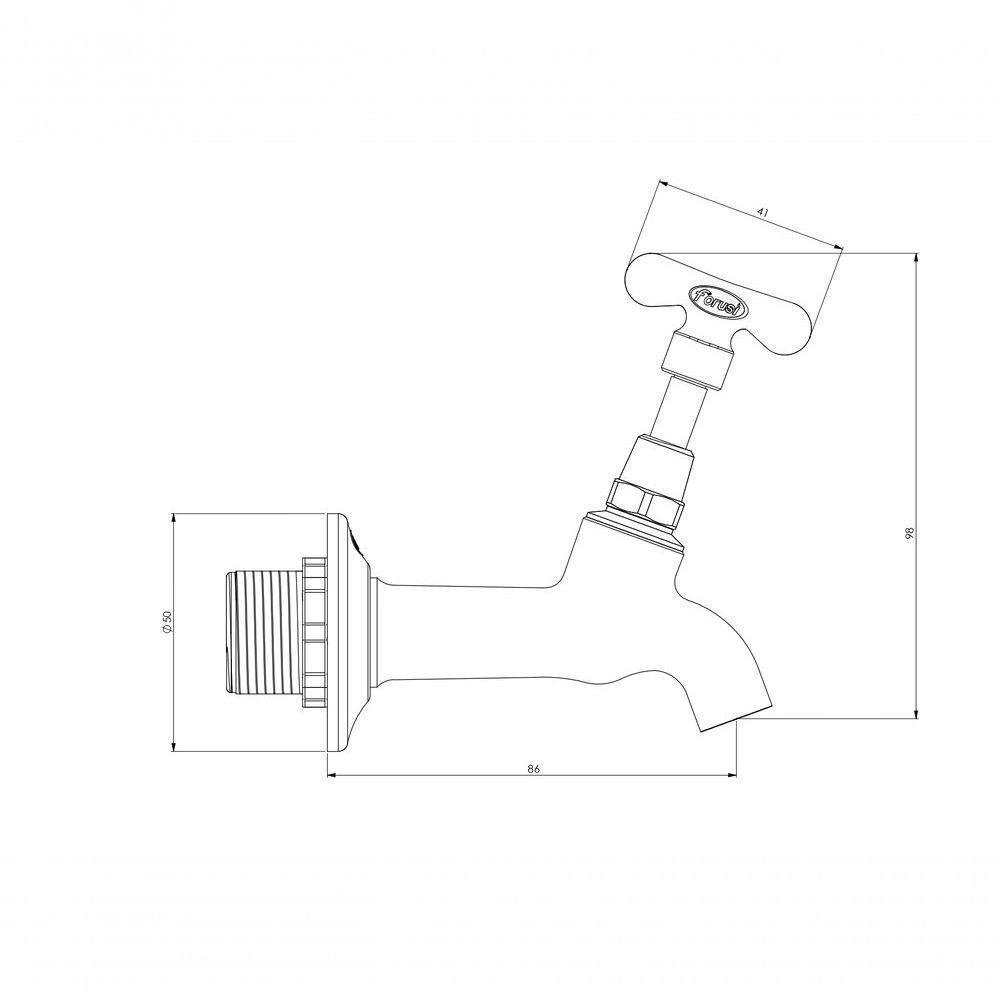 Torneira Para Tanque Média Amarela 1126 Forusi | MadeiraMadeira