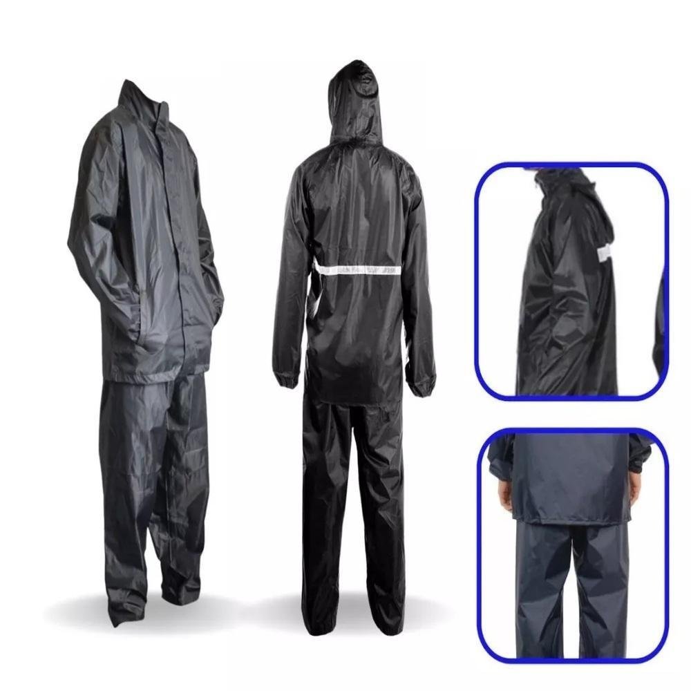CAPA ROUPA CHUVA MOTOQUEIRO CONJUNTO COMPLETO FAIXA REFLETIVA CALCA ...