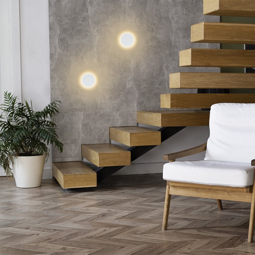 Mini Arandela Branca Eclipse 10cm Led 3w 3000k Gaya St2914 | MadeiraMadeira