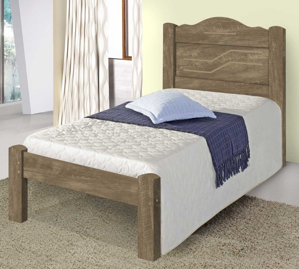 Cama de Solteiro em MDF Estrado Reforçado Lia Noce | MadeiraMadeira