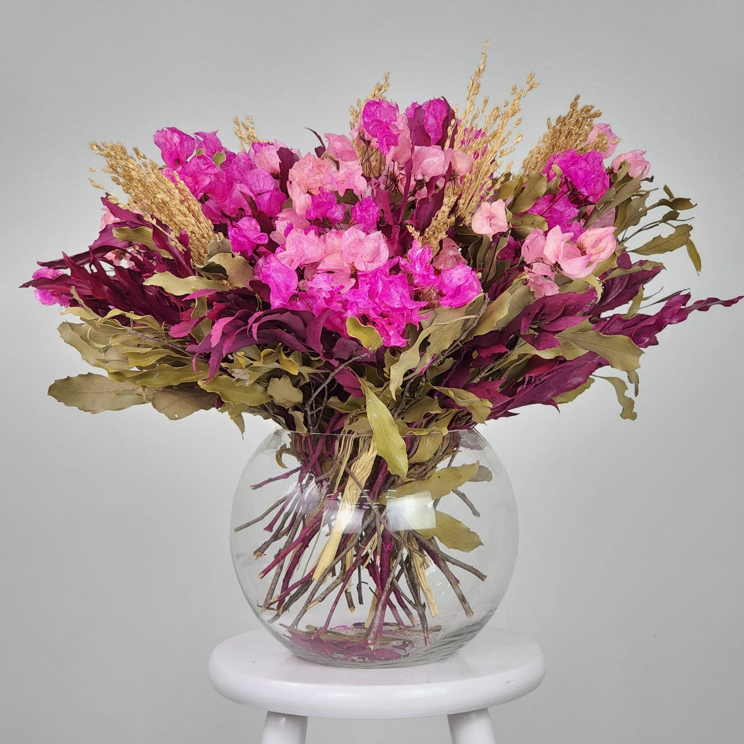 Arranjo Desidratado Clássico Bougainvillea e Vassoura + Vaso plantô ... Arranjo Desidratado Clássico Bougainvillea e Vassoura + Vaso plantô ...