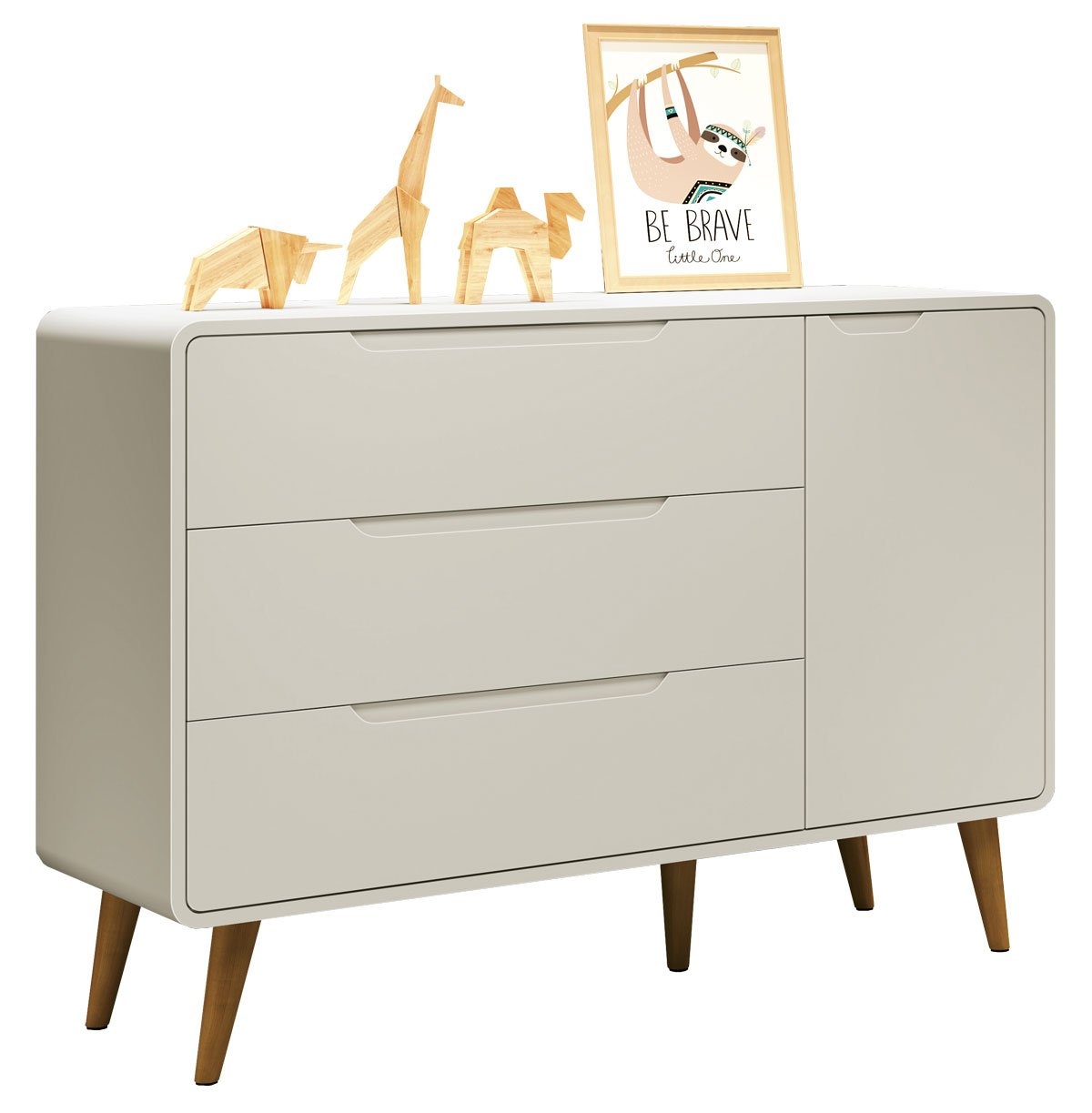 Cômoda Sapateira Retrô Mila Areia Fosco com Madeira - Reller ...