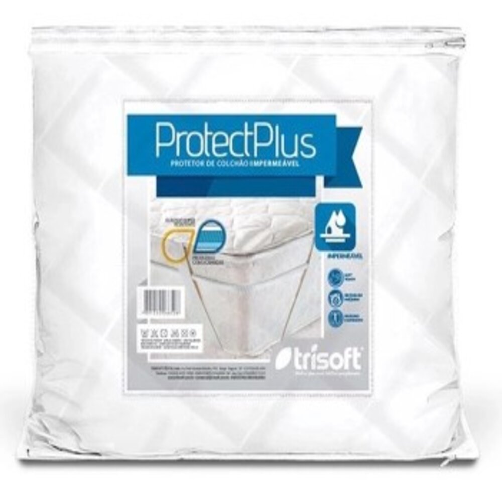 Protetor de Colchão Casal impermeável Protect Plus-Trisoft 140x190 ...