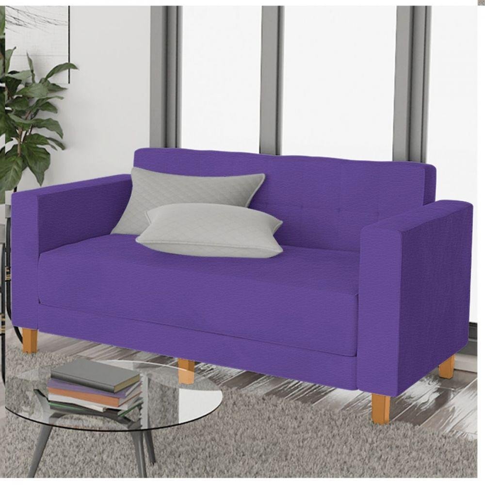 Sofá 2 Lugares Denver Corano Roxo | MadeiraMadeira