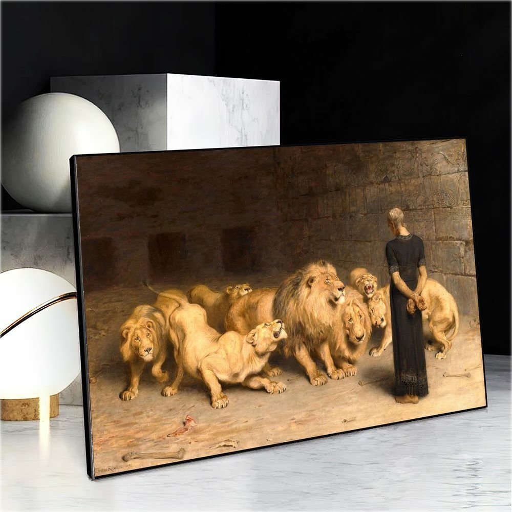 Quadro Daniel Na Cova Dos Leões:60x40 cm/PRETA | MadeiraMadeira