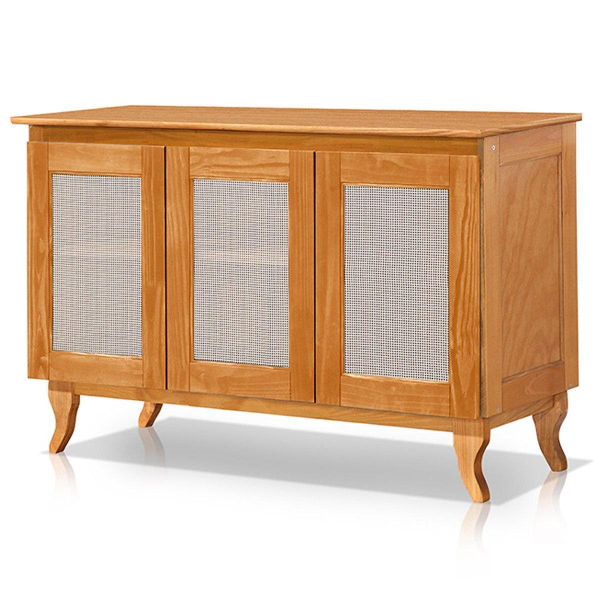 Buffet Aparador de Madeira 3 Portas de Tela Dalton Imbuia | MadeiraMadeira