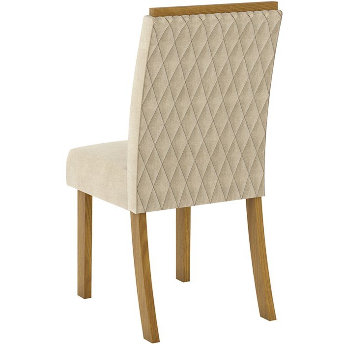 Kit 2 Cadeiras Estofadas SI03 Veludo Nature Linho Henn | MadeiraMadeira