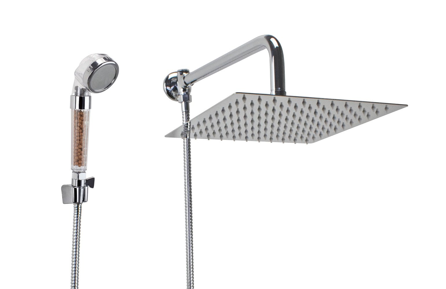 Ducha Inox 304 25 Cm C/ Ducha Manual C/ Esferas Ionizantes | MadeiraMadeira