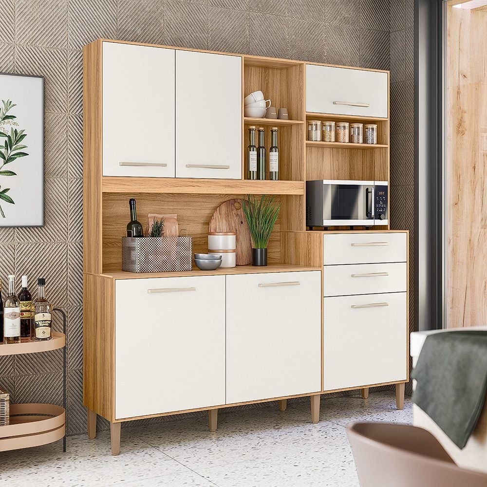 Cozinha Compacta Salsa Freijó Off White Nicioli | MadeiraMadeira