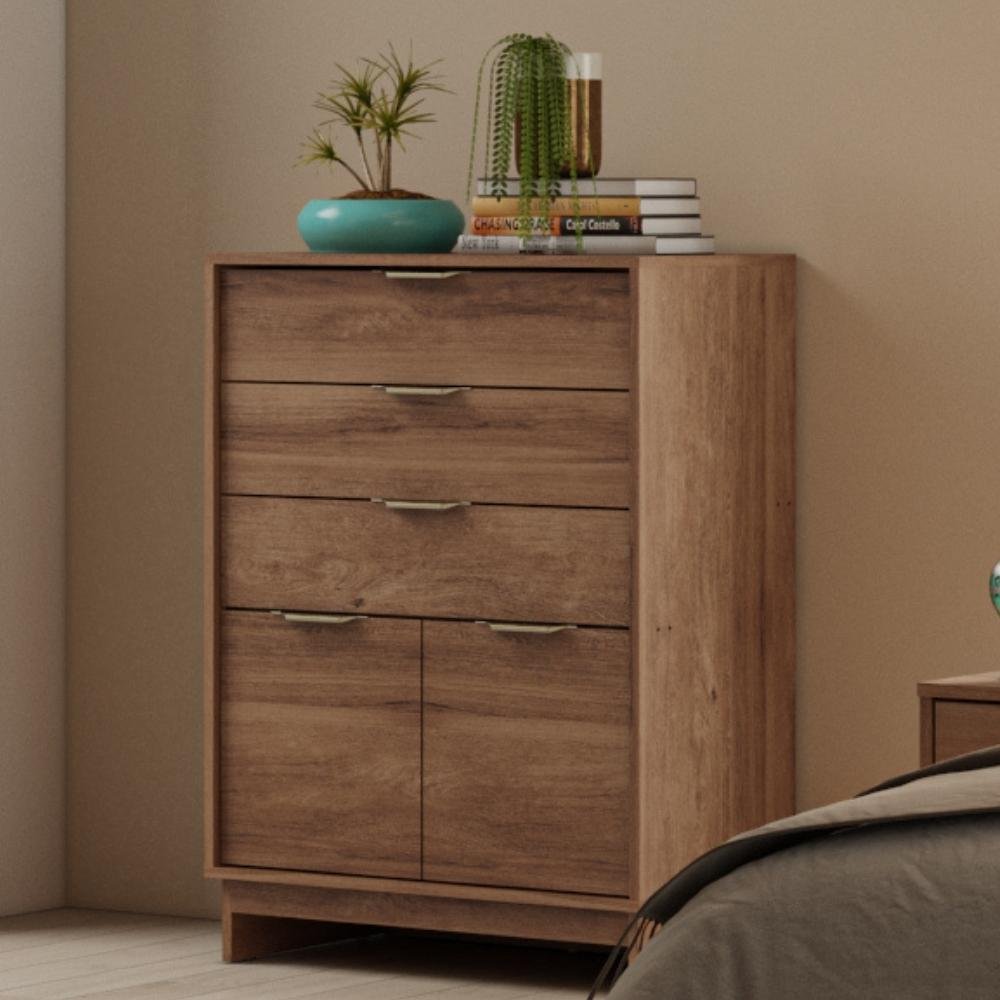 Cômoda 3 Gavetas 2 Portas Quarto 1112 Carraro Freijó | MadeiraMadeira