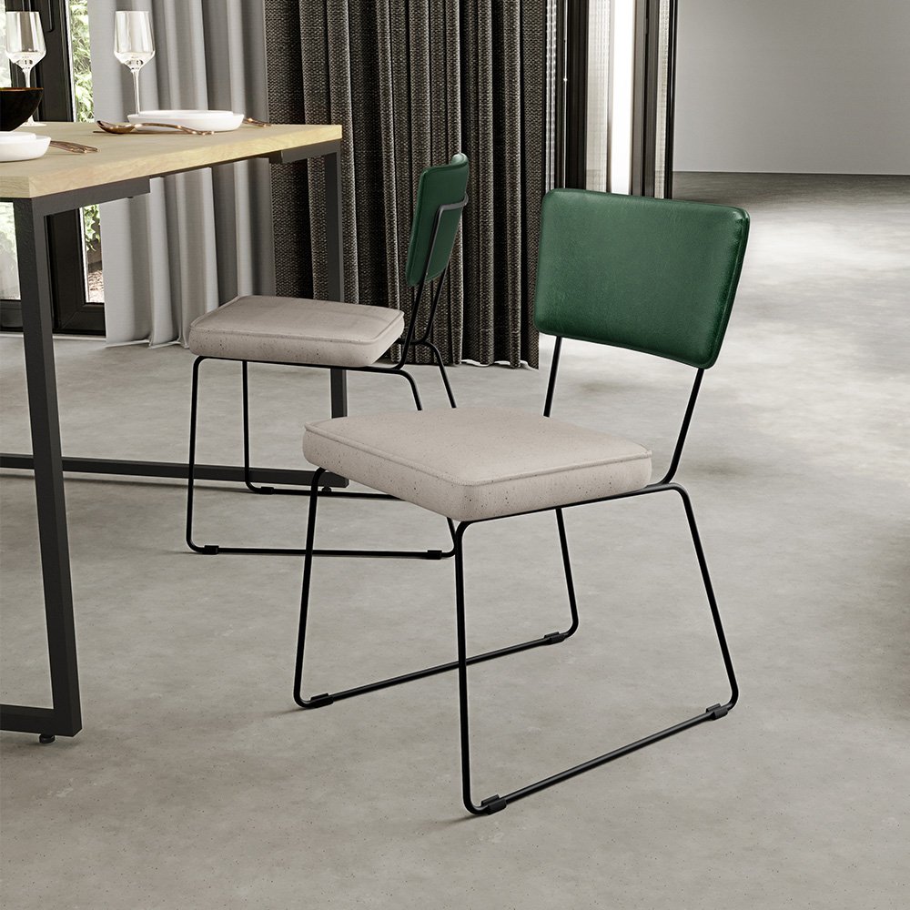 Kit 04 Cadeiras Decorativas Estofada Sala Jantar Allana L02 Facto Verde ...