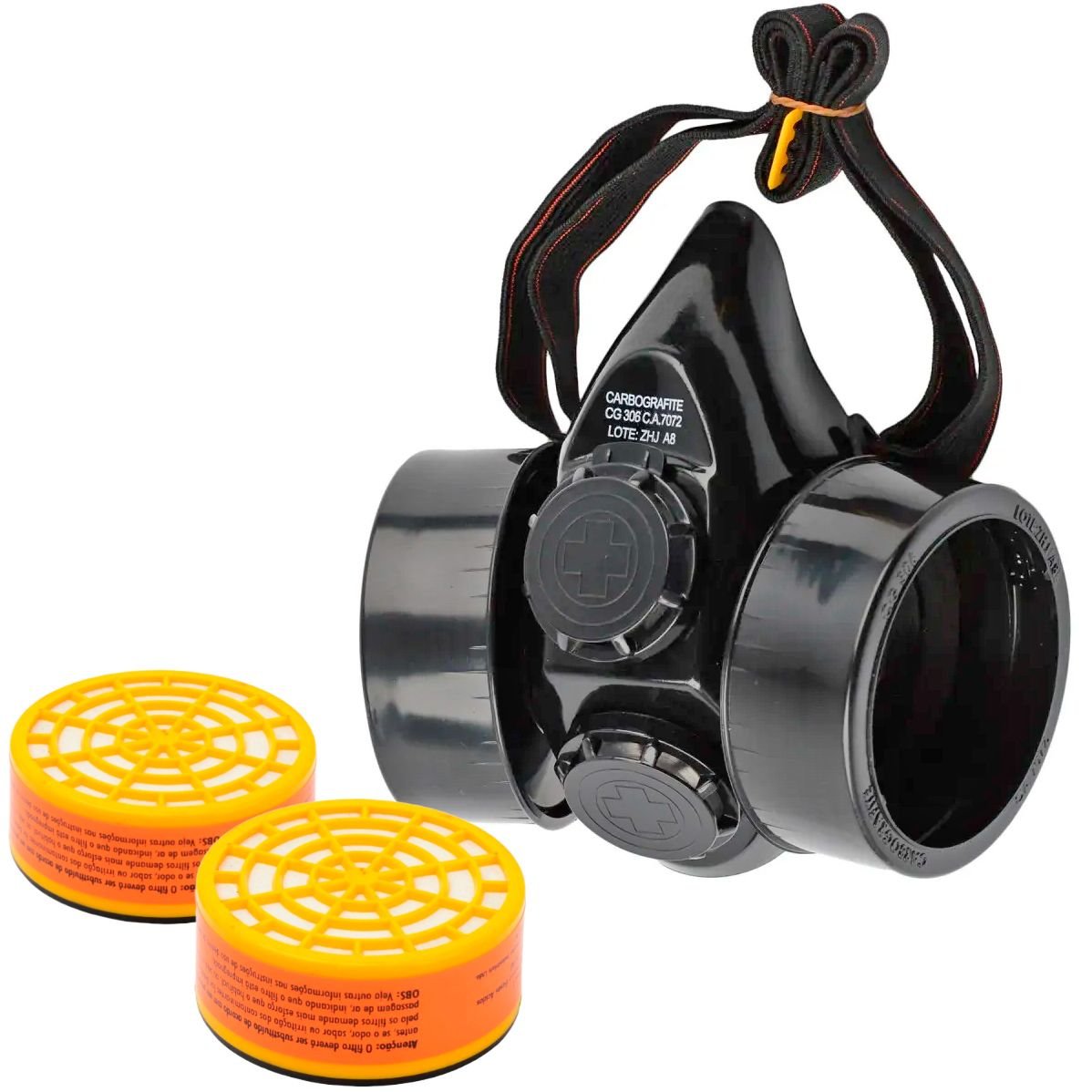 Respirador Semifacial Carbografite Máscara Cg306 com 2 Filtros Rc203 ...