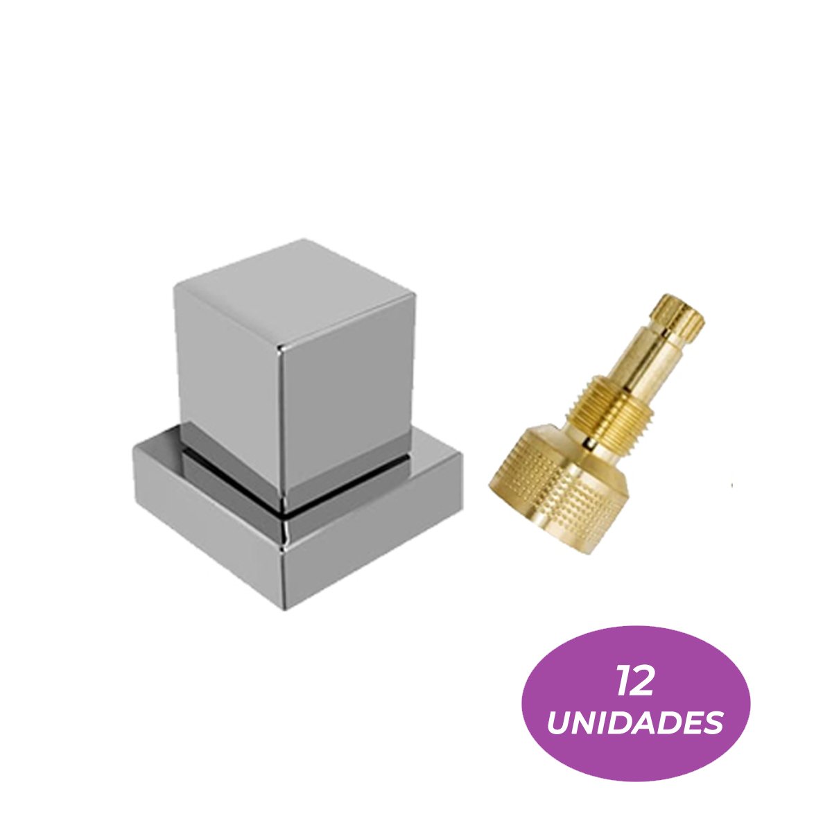 12 Acabamento Cromado Quadrado Registro Pressão Docol | MadeiraMadeira