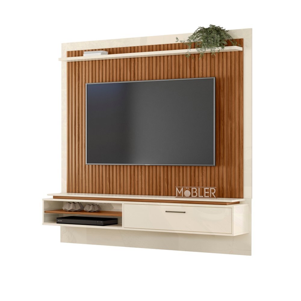 Home Ripado para TVs até 75 Polegadas Lena Cinamomo Off-White ...
