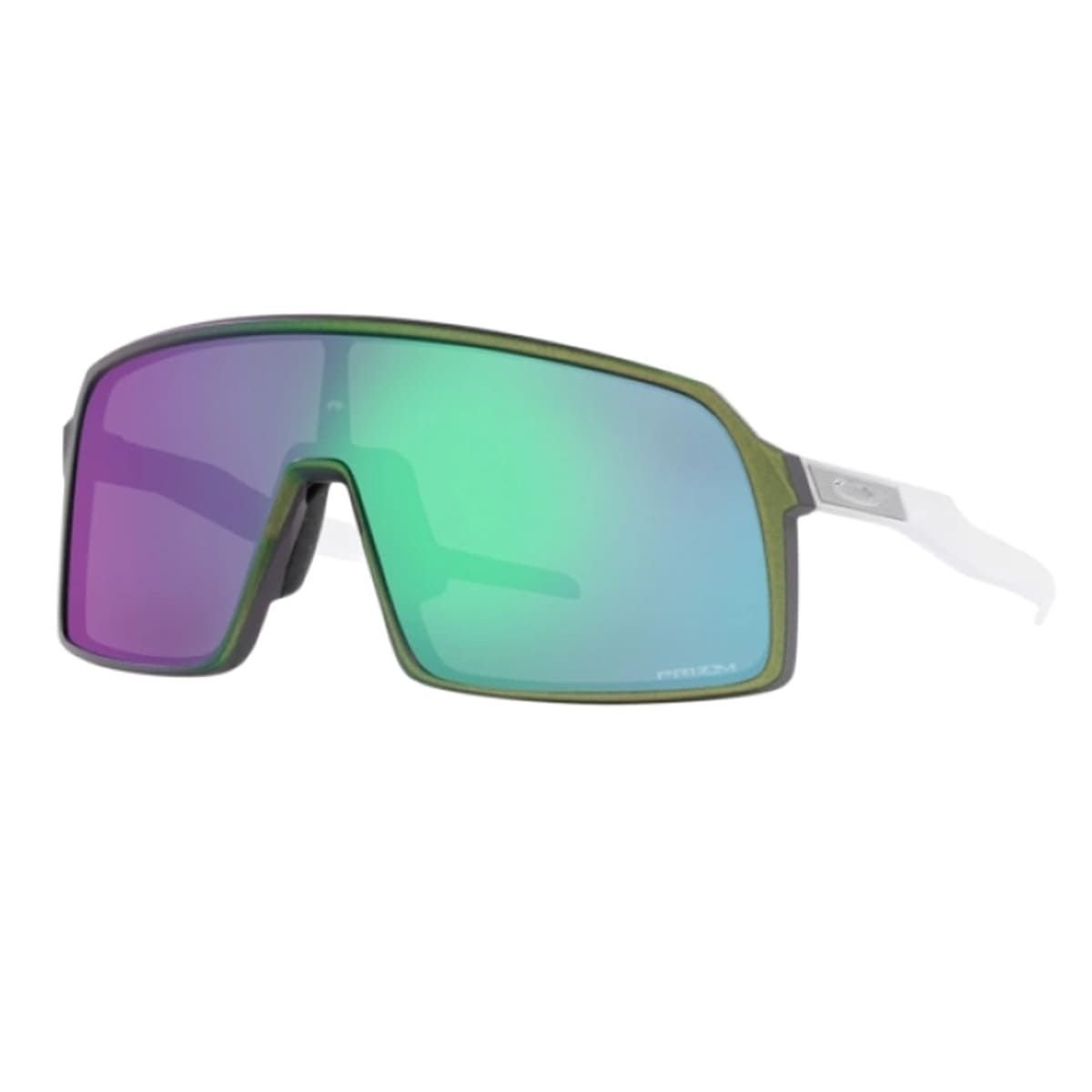 Óculos Ciclismo Oakley Sutro Matte Silver Green Colorshift Prizm Road ...
