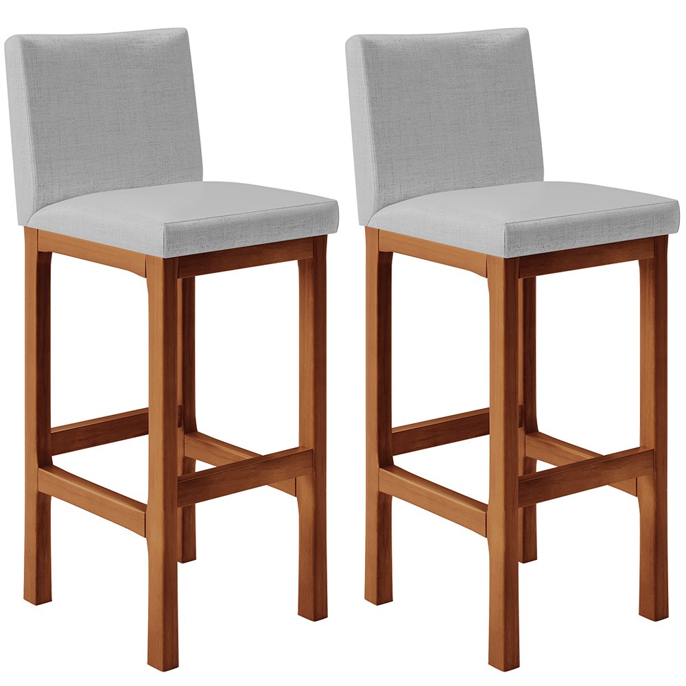 Kit 2 Banquetas Altas Para Cozinha Sala De Jantar Fixa Alya L02 Facto ...