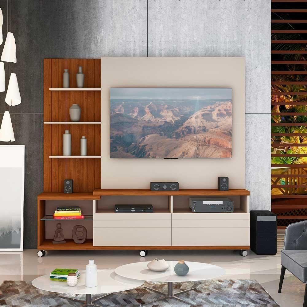 Home para Tv 50 Polegadas Atacama Off White Freijo Germai | MadeiraMadeira