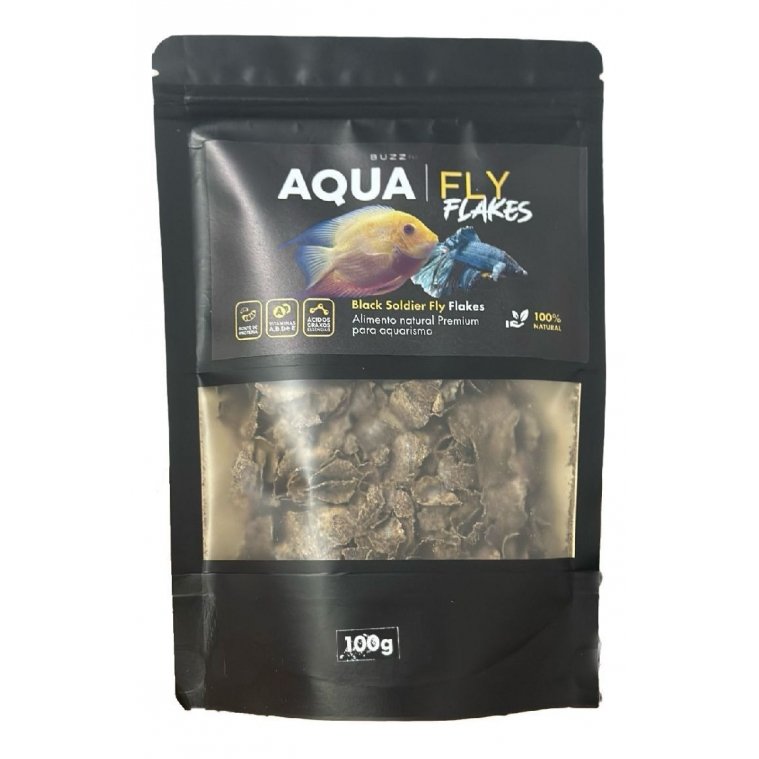 Alimento Natural Bsf Flakes 100g Aqua Fly Ração Peixes | MadeiraMadeira
