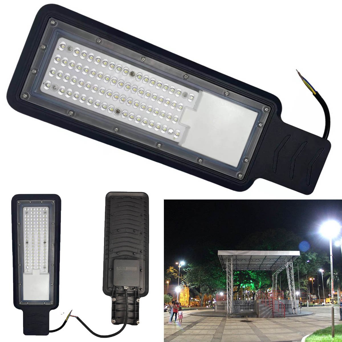 Luminaria Publica Poste 200W Luz Led SMD Iluminaçao Rua Calçada Estrada ...