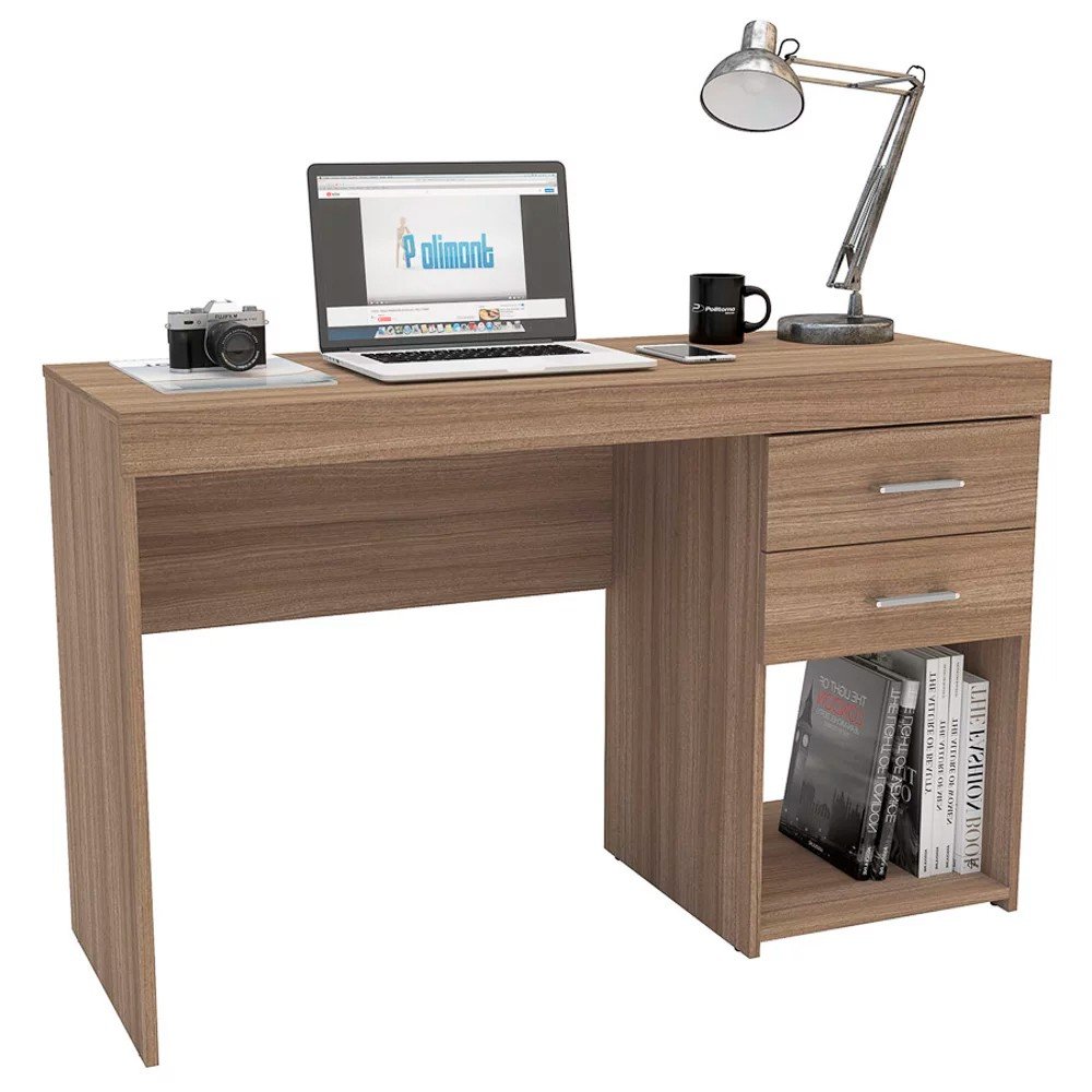 Mesa para Computador Malta Escrivaninha com 2 Gavetas - Politorno 1171 ...
