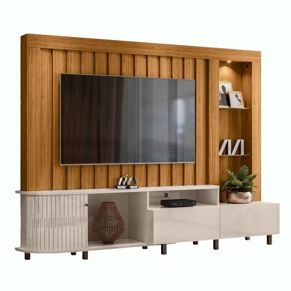 Rack com Painel para Tv até 70 Polegadas Off White | MadeiraMadeira