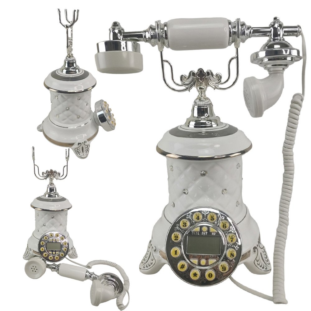 Telefone Fixo Vintage RJ11 Europeu Retro Mesa Funcional Colecionador ...