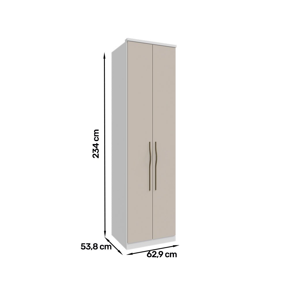 Guarda Roupa Modulado 2 Portas 4 Prateleira 100% MDF Setiba 629mm ...