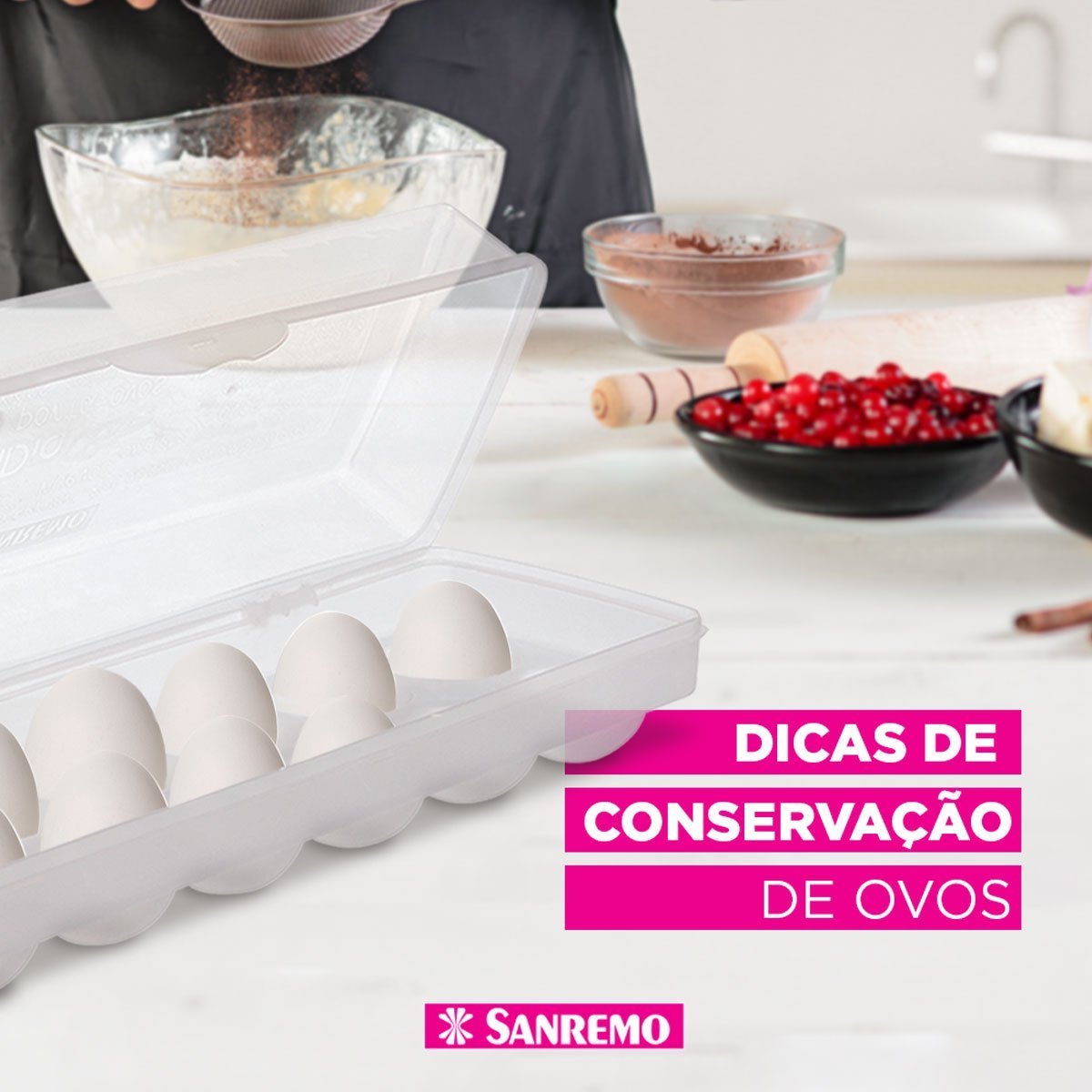 Kit 2 Organizadores de Geladeira Transparentes Porta Ovos Com Tampa 12 ...