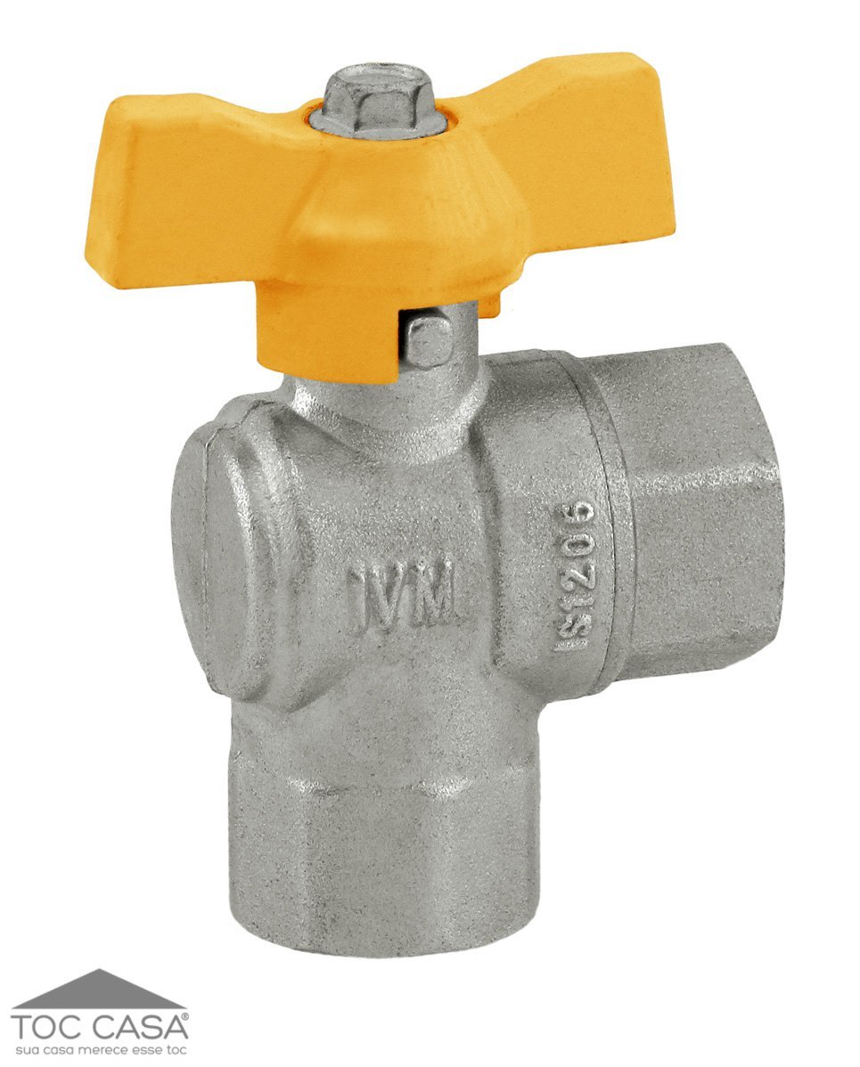 VÁLVULA ESFERA PASSAGEM PLENA ANGULAR 90° GÁS FxF BORBOLETA 1/2” X 1/2 ...