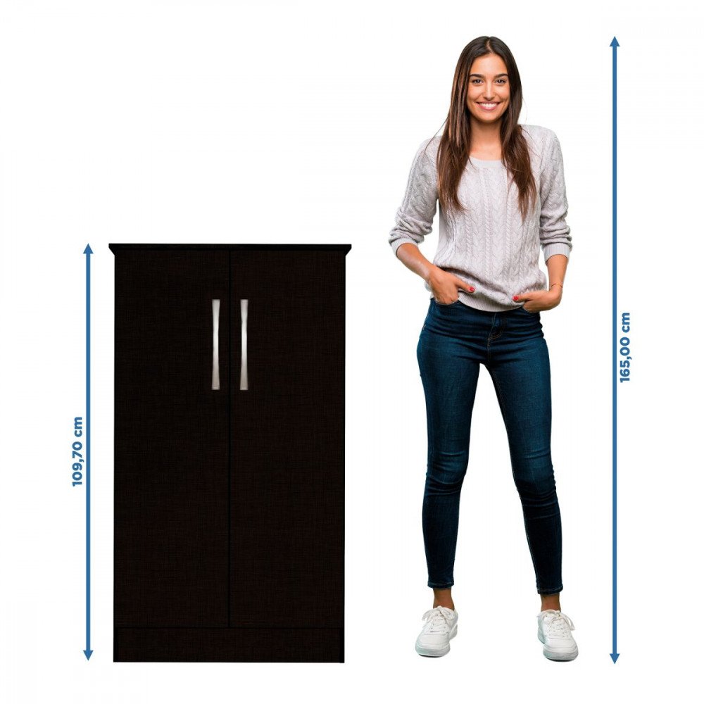 Sapateira Multiuso 2 Portas 3 Prateleiras Alaska New Preto Notável ...