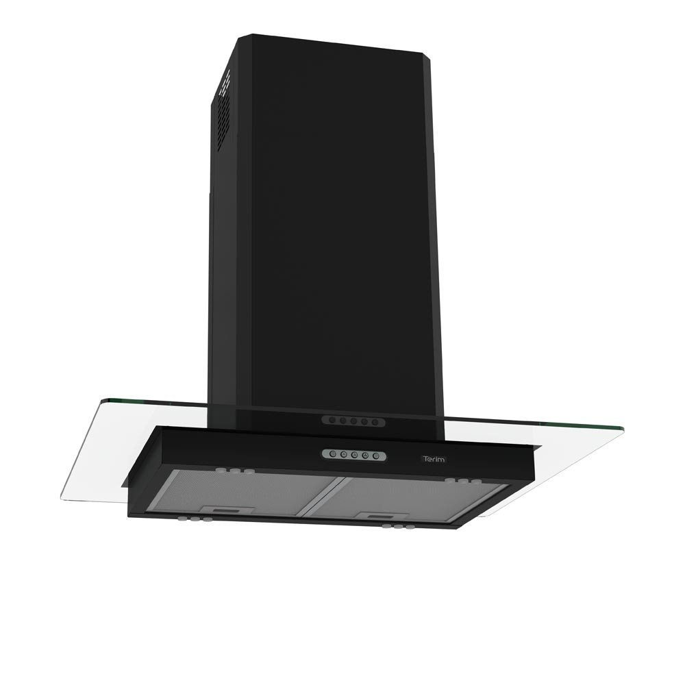 Coifa Terim Ilha Teto Vidro Reto Black 75 Cm | MadeiraMadeira