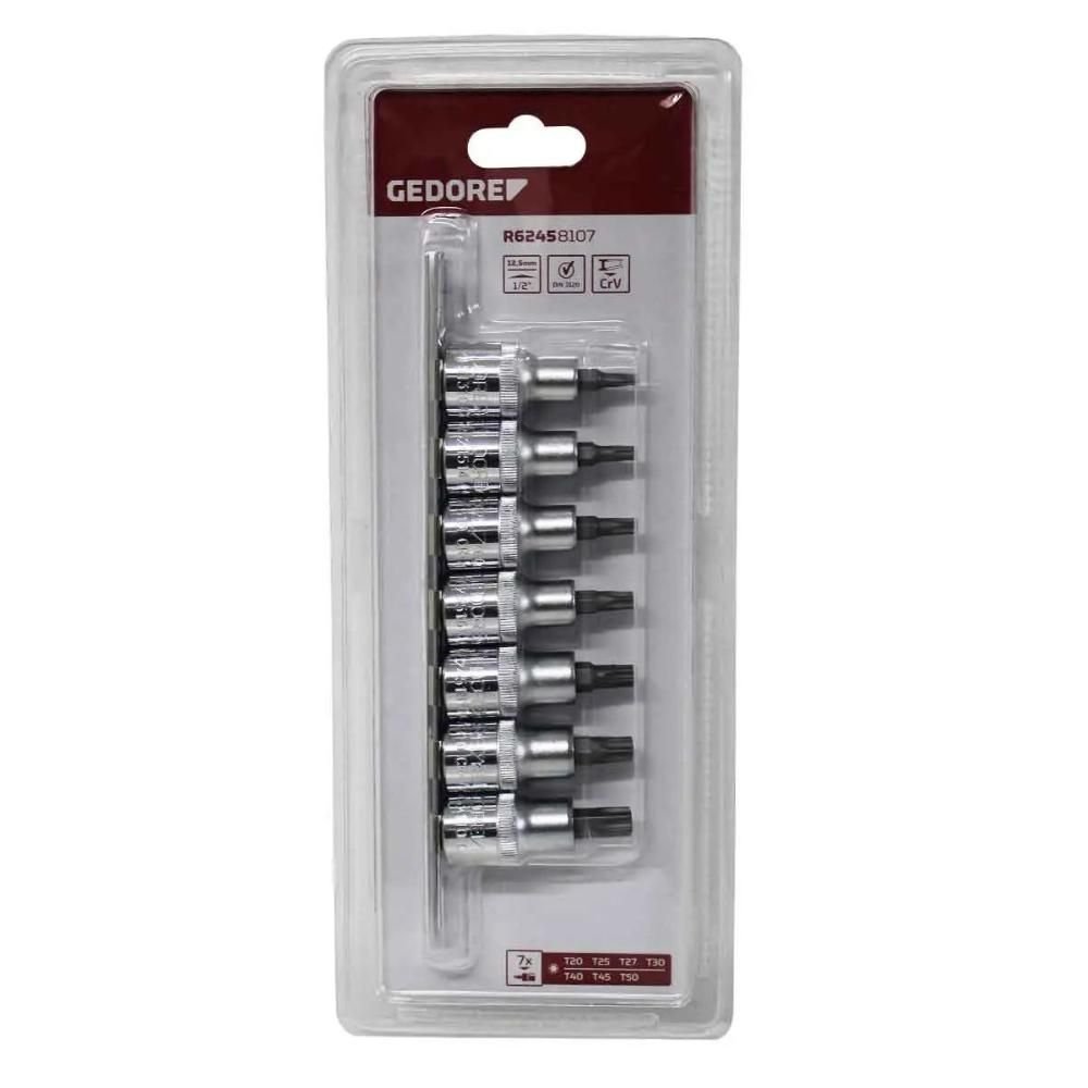 Jogo de Soquete 1/2 T20 a T50 Torx Gedore Red Curto 7 Peças ...