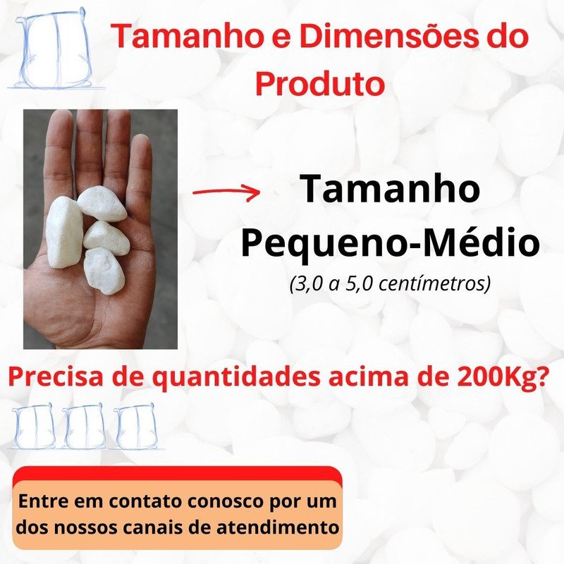 Pedra Dolomita Rolada Seixo Branco Tamanho Nº 2 - Saco 28,5Kg | MadeiraMadeira