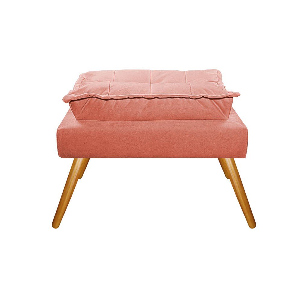 Kit 02 Puffs Opala Palito Suede Coral - AM DECOR | MadeiraMadeira