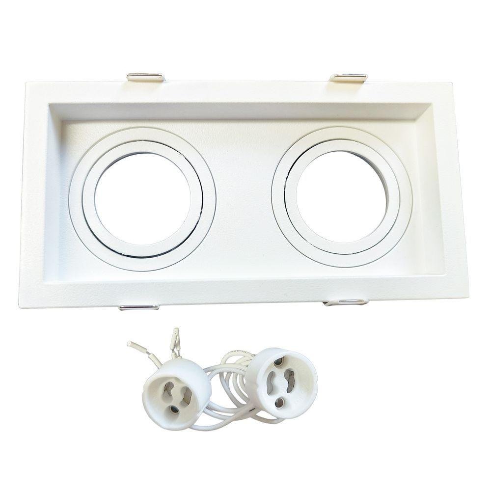 Spot Embutido De Teto Duplo Recuado Branco Mr16 Gu10 360º | MadeiraMadeira