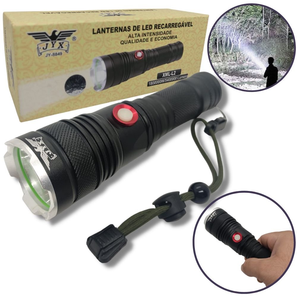 Lanterna Tática Recarregável - Super Potente De Led XML L2 JWS Lanterna ...