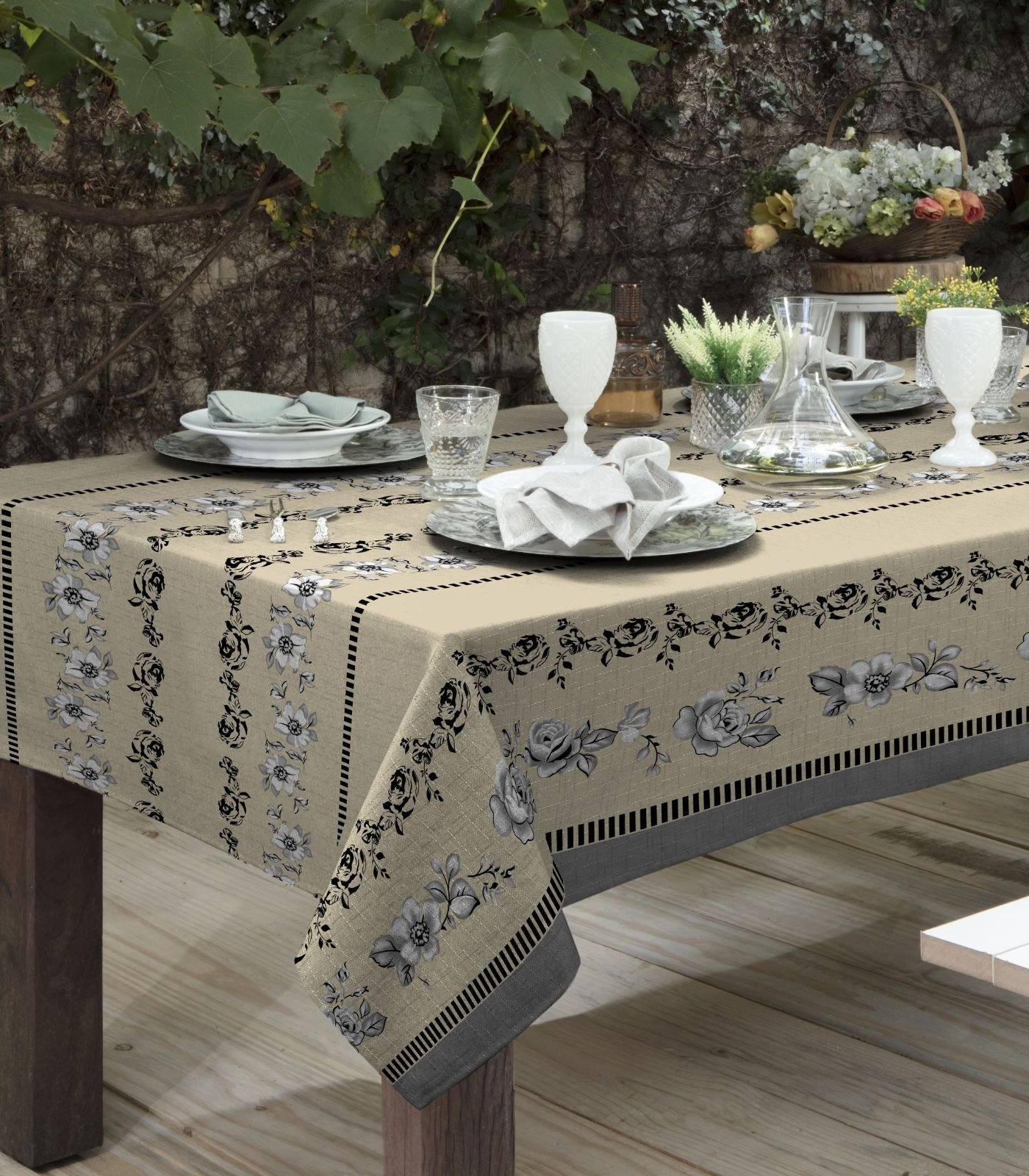 Toalha De Mesa Retangular Gourmet Raner Azul UN | MadeiraMadeira