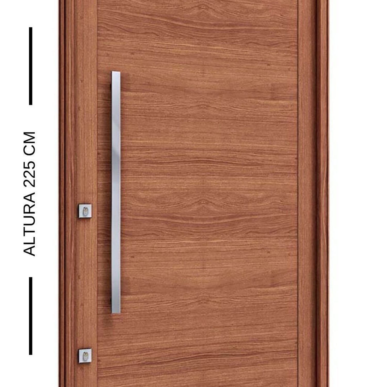 Porta Pivotante de Alumínio Amadeirada com Puxador de 1 Metro 225x130 ...
