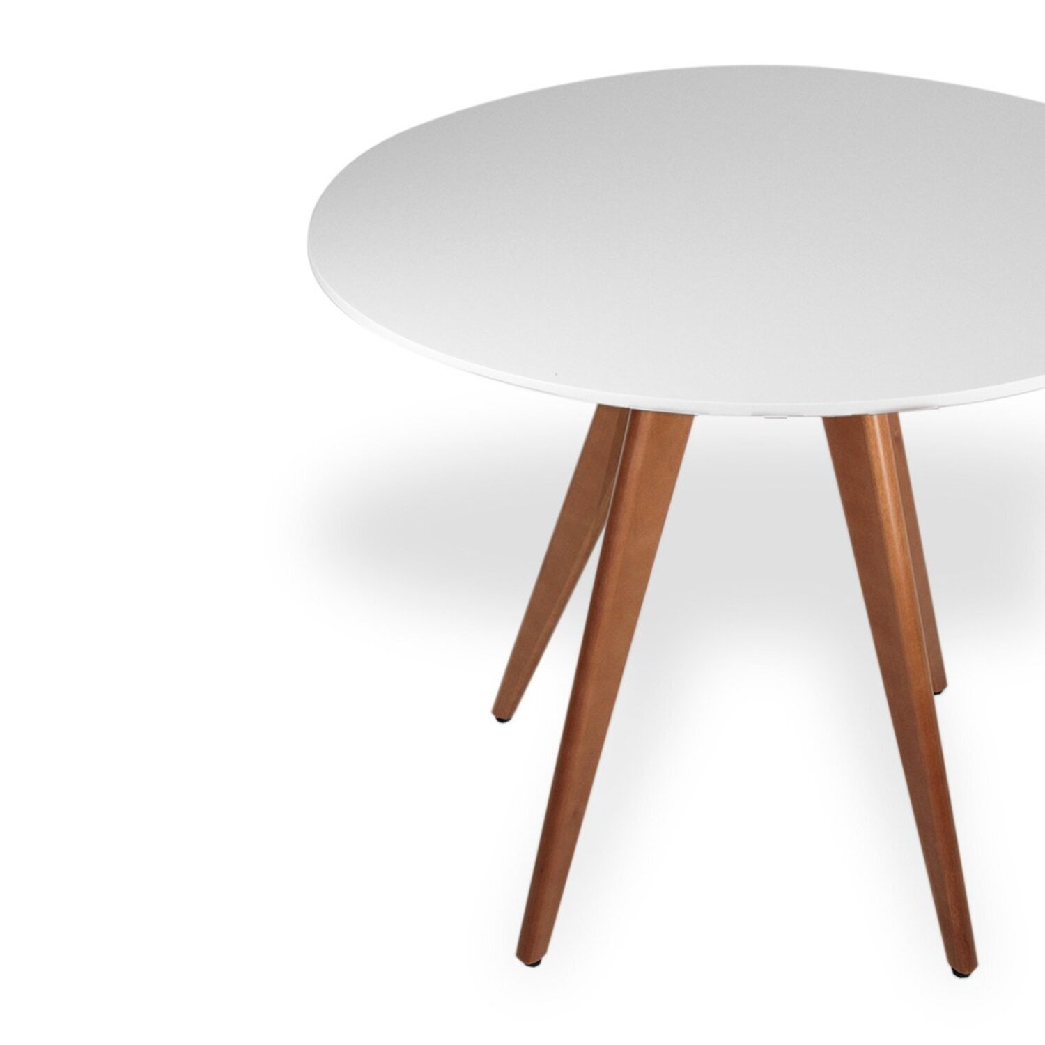 Mesa de Jantar Redonda Base Triedge em Madeira Maciça - 90 Cm ...