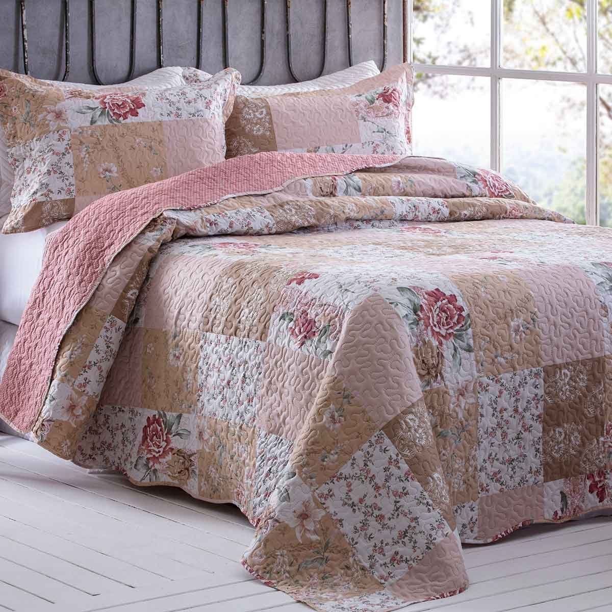 Kit Cobre-Leito Queen + 2 Porta-travesseiros Estela 8 Rozac 29133 ...