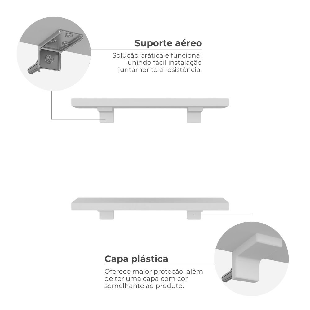 Kit de Prateleiras Elan 300x100x15 com Suporte Organização Decoração ...